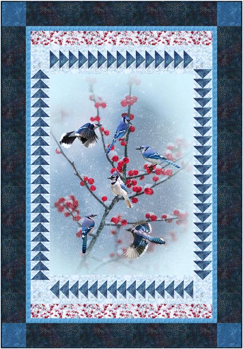 Blue Jay Panel , , Hoffman California Fabrics