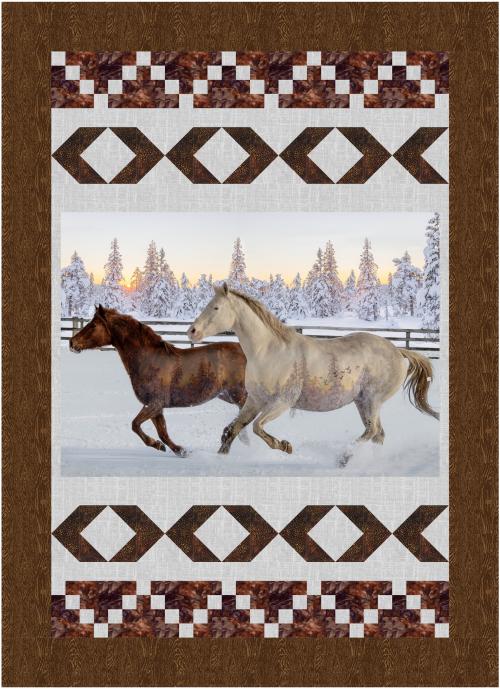 Horses In Snow , , Hoffman California Fabrics
